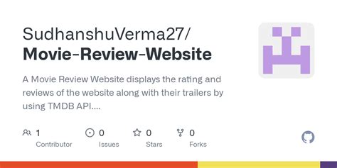 GitHub SudhanshuVerma Movie Review Website A Movie Review Website Displays The Rating And