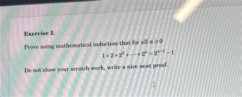 solved exercise 2 prove using mathematical induction that