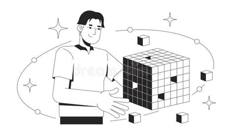 Olap Data Cube Analysis Line Illustration Concept Stock Illustration Illustration Of