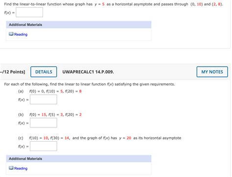Solved Find The Linear To Linear Function Whose Graph Has Y