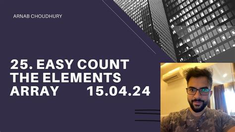 25 Easy Count The Elements Array Java Potd Geekforgeeks Youtube