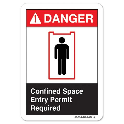 Signmission Ansi Danger Sign Confined Space Entry Permit Required