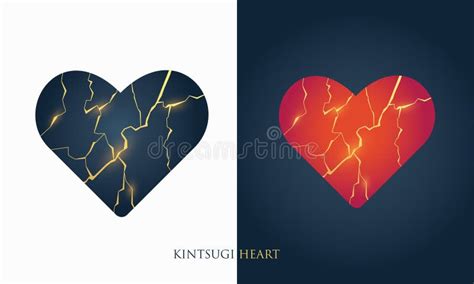 The Kintsugi Of The Heart Isolated Vector Illustration Stock