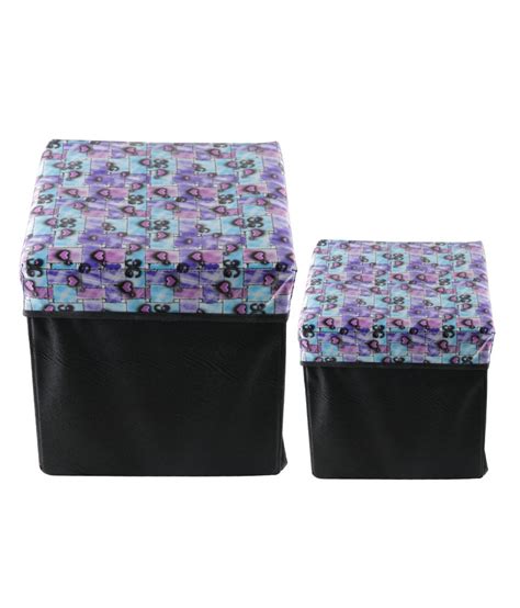 Iliv Foldable Big And Small Storage Cum Stool Box Combo