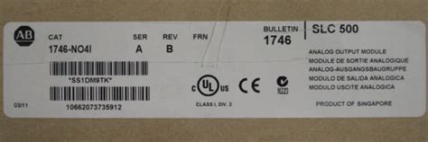 allen bradley 1746 no4i output module ser a rev b 1746no4i new surplus