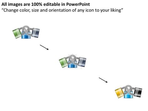 Three Colored Locks For Security Techniques Ppt Slides Powerpoint