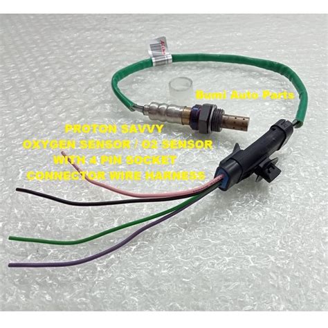 Proton Savvy Oxygen Sensor With Socket 4 Pin Harness Savvy O2 Sensor With Wire Harness Socket