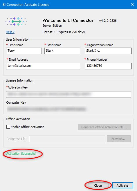 On Successful Activation You Will See The Activation Successful Message Click On Close