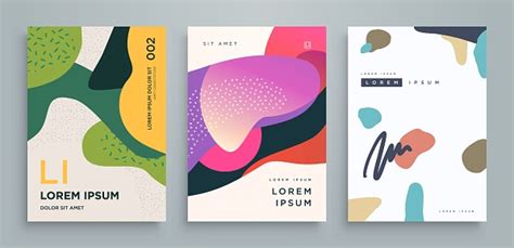 트렌디 한 패션 커버 템플릿세트 손으로 그린 텍스처 포스터 카드 초대장 플래카드 브로셔 전단지용 디자인 개체 그룹에 대한 스톡