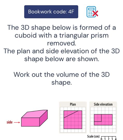 Solved Bookwork Code F The D Shape Below Is Formed Of A Cuboid With A Triangular Prism Remo