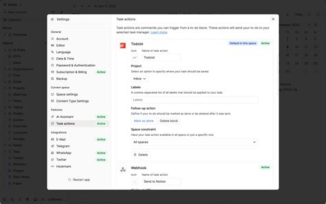 task actions capacities docs