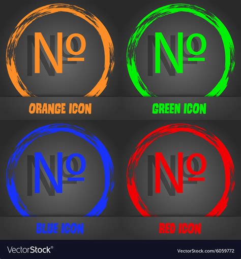 Number Icon Set Flat Modern Fashionable Modern Vector Image