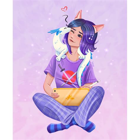 Иллюстрация Дракон и девушка в стиле 2d книжная графика персонажи