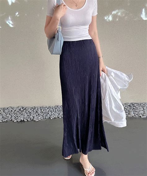 신축성 최고 미친편안함 고무줄 냉장고 롱 스커트 9color 에이블리