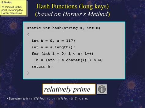 PPT Hashing Basic Ideas Horners Rule Implemented PowerPoint