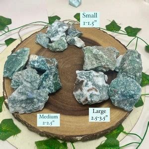 Rough Tree Agate Chunk Beautiful Garden Green Grounding Energy Genuine Raw Agate Heart And