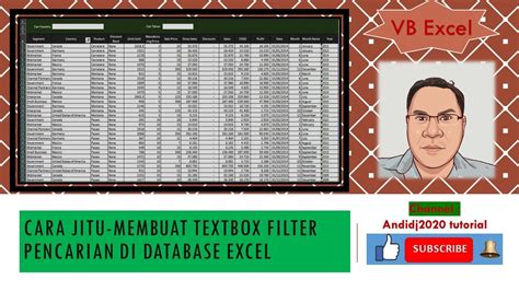 Cara Jitu Membuat Textbox Filter Data Pencarian Di Database Excel Youtube
