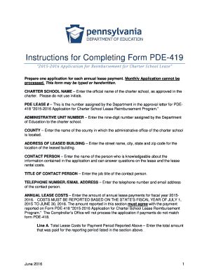 Fillable Online Instructions For Completing Form PDE Education Pa Gov Fax Email Print