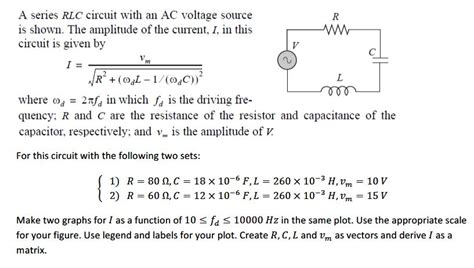 Solved A Series RLC Circuit With An AC Voltage Source Is Chegg