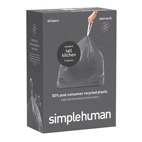 Simplehuman 13 Gal Odorsorb Tall Kitchen Trash Bags The Container Store