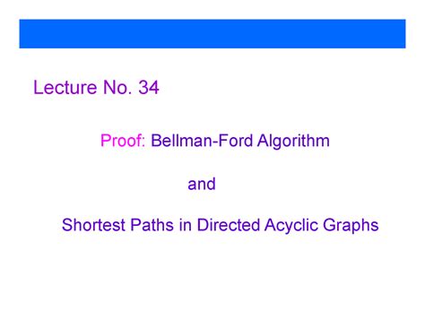 Bellman Ford Algorithm Advance Analysis Design Lecture Slides Docsity