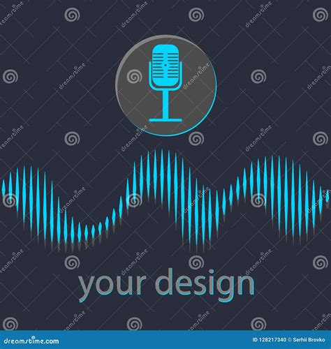 Voice Recognition Concept Microphone Button With Bright Voice And Sound Lines Vector
