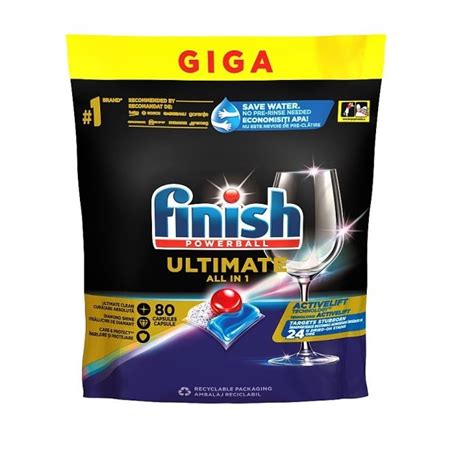 Препарат на капсули за съдомиялна Finish Ultimate Всичко в 1 80 измивания Emag Bg