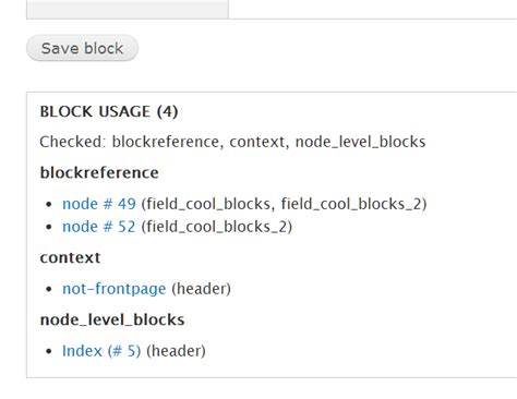 Block Usage Drupal Org