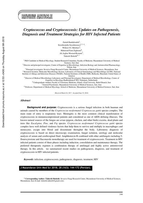 PDF Cryptococcus And Cryptococcosis Updates On Pathogenesis Diagnosis And Treatment