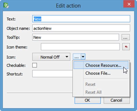 Qt Tutorial QActions