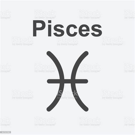 물고기 자리 조디악 로그인 하십시오입니다 흰색 바탕에 플랫 점성술 벡터 일러스트입니다 0명에 대한 스톡 벡터 아트 및 기타
