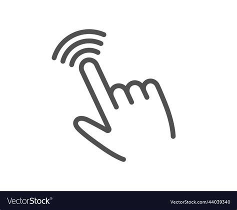 Hand Cursor Line Icon Click Action Sign Royalty Free Vector
