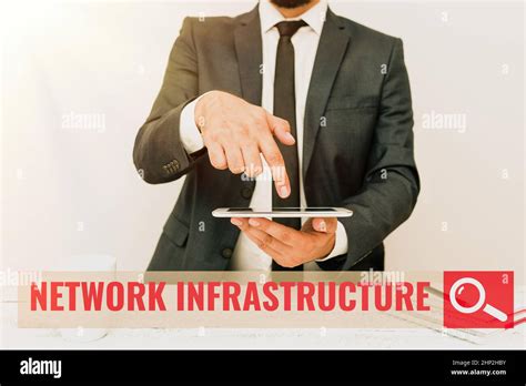 Text Caption Presenting Network Infrastructure Business Concept Hardware And Software Resources