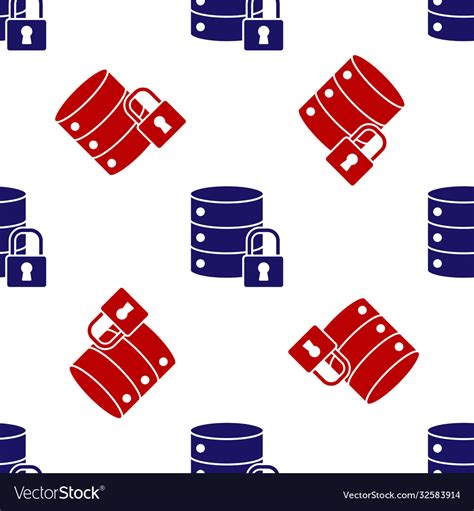 Blue And Red Server Security With Closed Padlock Vector Image