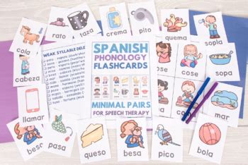 Spanish Phonology Minimal Pairs Flashcards For Speech Therapy In