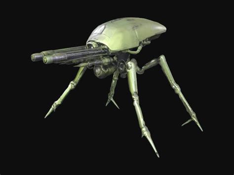Alien Tripod Walker Side Mounted Disintegrator Cannons Grabbing