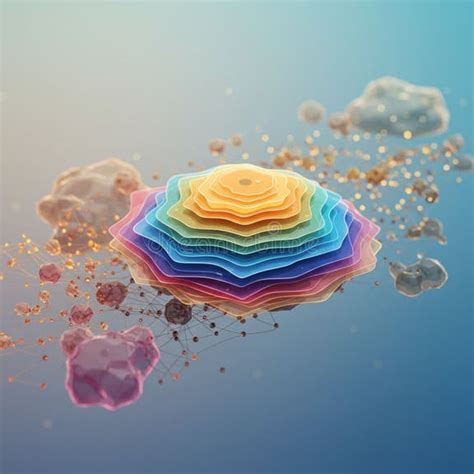 A Digital Artwork Features A Layered Multicolored Symmetrical