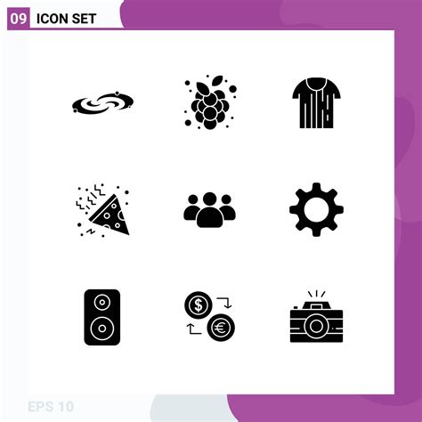 Pictogram Set Of Simple Solid Glyphs Of Night Confetti Vineyard Trikot T Editable Vector