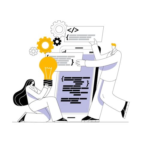 premium vector the development team is creating a cross platform