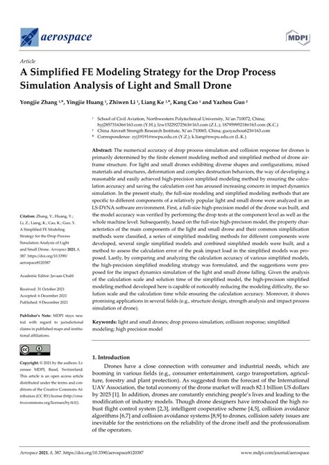 Pdf A Simplified Fe Modeling Strategy For The Drop Process Simulation Analysis Of Light And