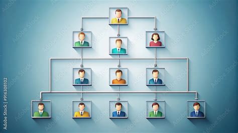 Organization Chart Showing Hierarchy Of Employees Corporate Structure Team Management