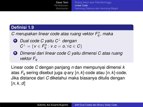 Self Dual Codes And Binary Golay Code Presentation Pdf