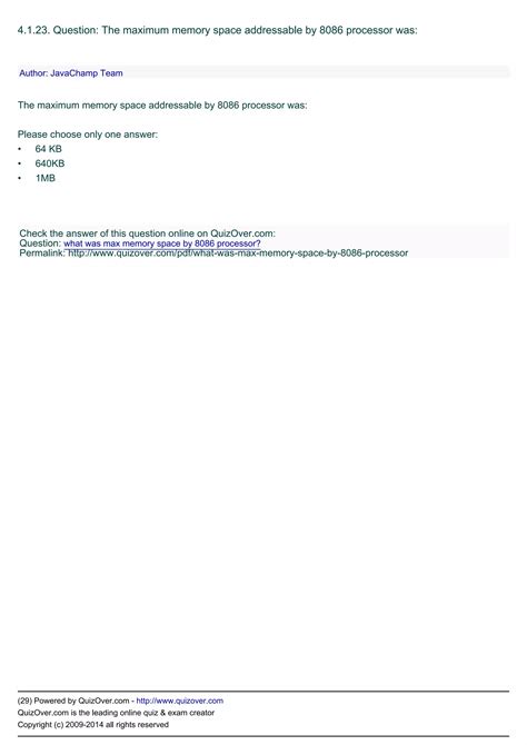 Assembly Programming Quiz Pdf Operating Systems Computer Software And Applications