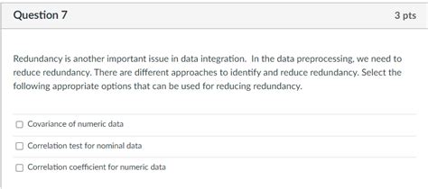 solved redundancy is another important issue in data