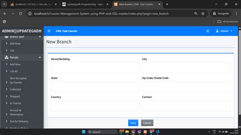 📦 Premium Courier Management System Using Php And Mysql