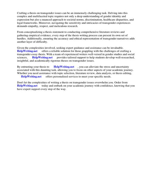Transgender Essay Thesis Pdf Transgender Lgbtqia Studies