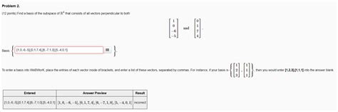 Solved Problem Points Find A Basis Of The Subspace Chegg