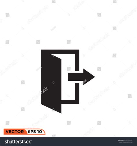 Exit Icon Design Vector Illustration Template Stock Vector Royalty Free Shutterstock