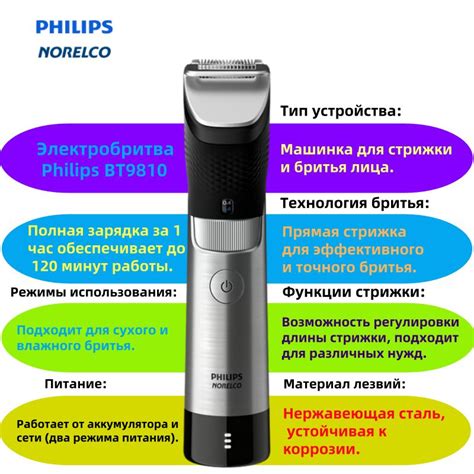 Philips Триммер для бороды и усов Philips Norelco бородотример 9000 ...