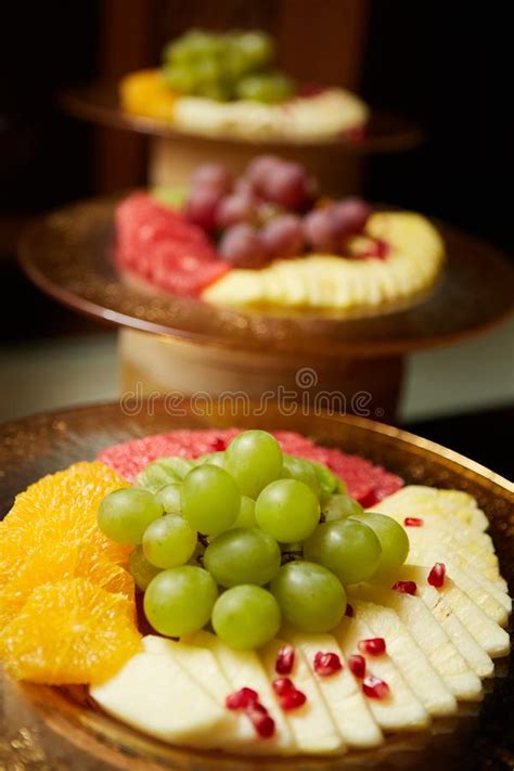 Plate With Mixed Fruits Shallow Dof Stock Image Image Of Color Green 119570771